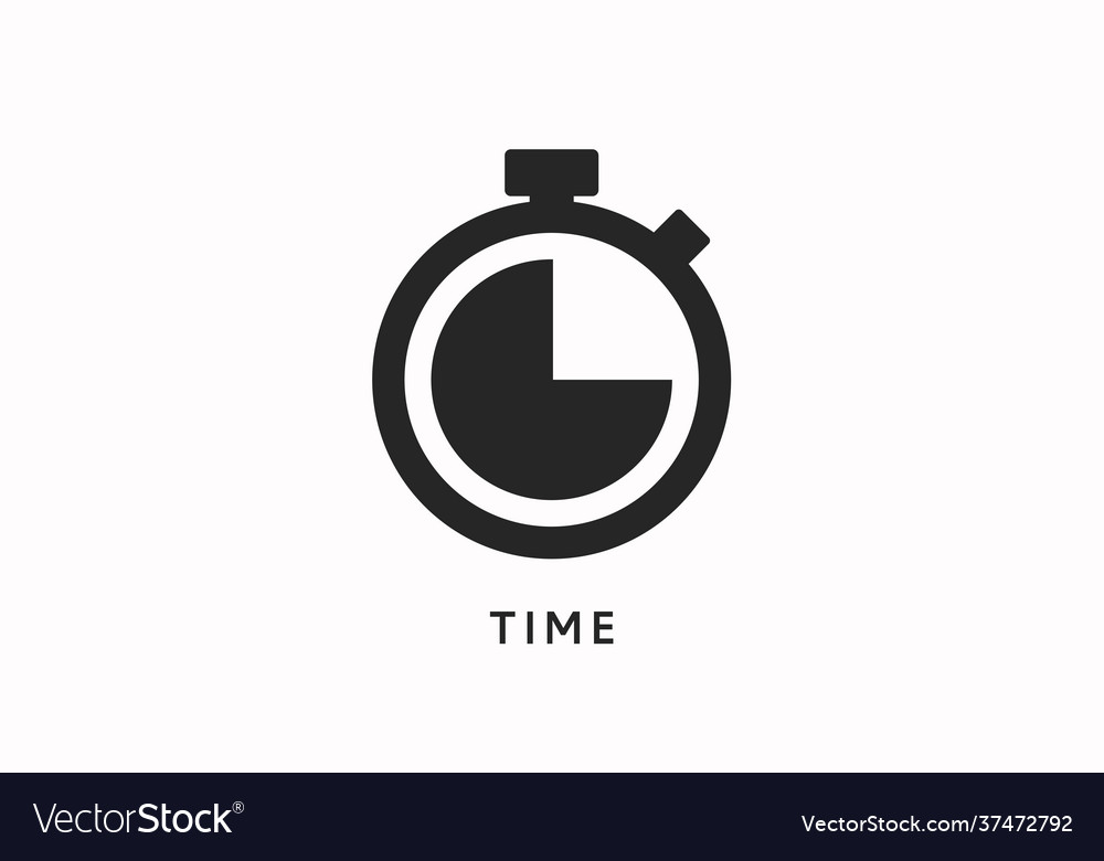 Rounded time icon chronometer Royalty Free Vector Image