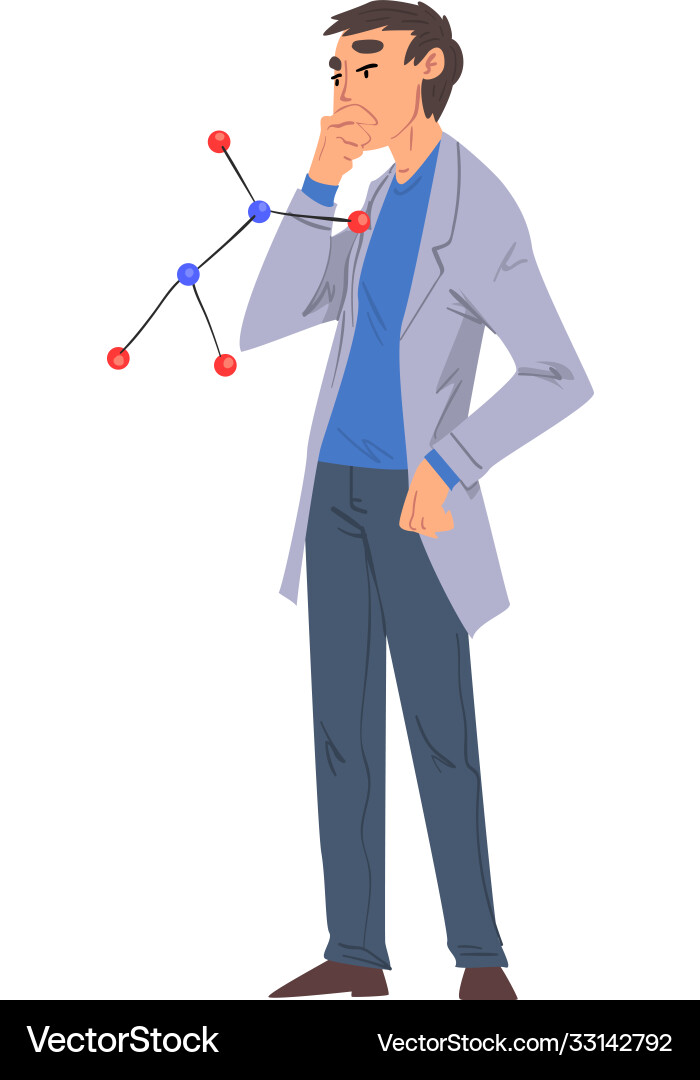 Scientist in lab man white coat doing chemical Vector Image