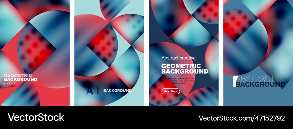 Set of abstract geometric posters designs Vector Image