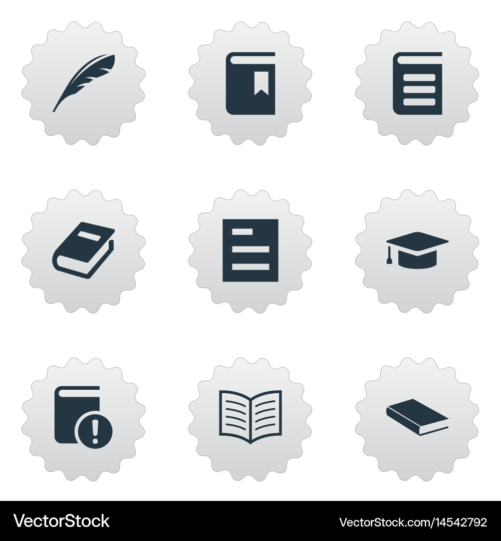 Set of simple reading icons Royalty Free Vector Image