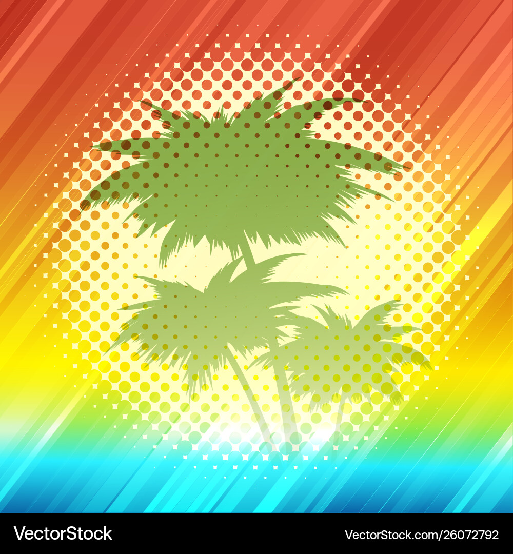 Summer tropical background in retro style Vector Image