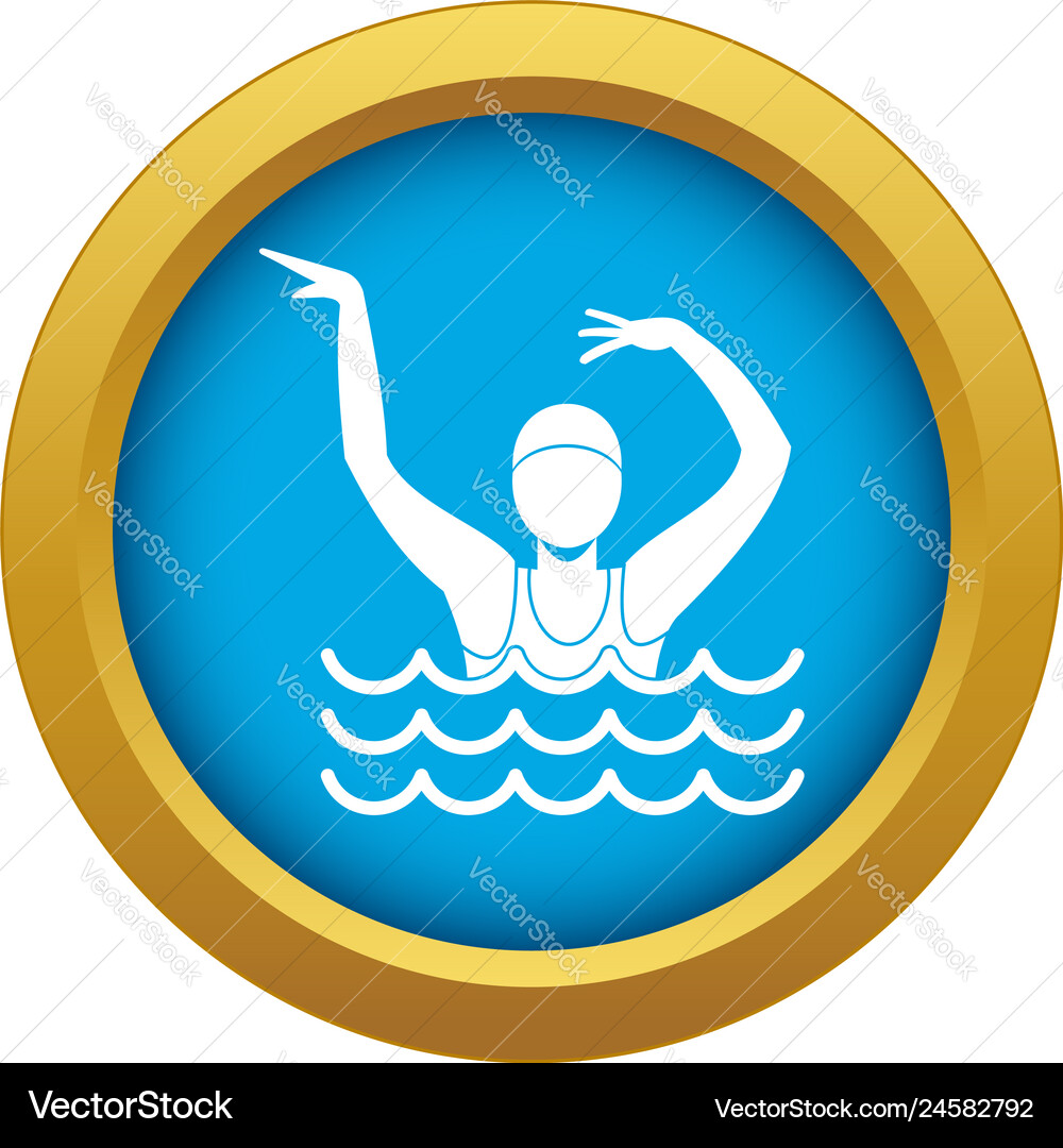Swimmer in a swimming pool icon blue Royalty Free Vector