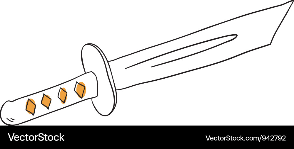 Tanto knife Royalty Free Vector Image - VectorStock