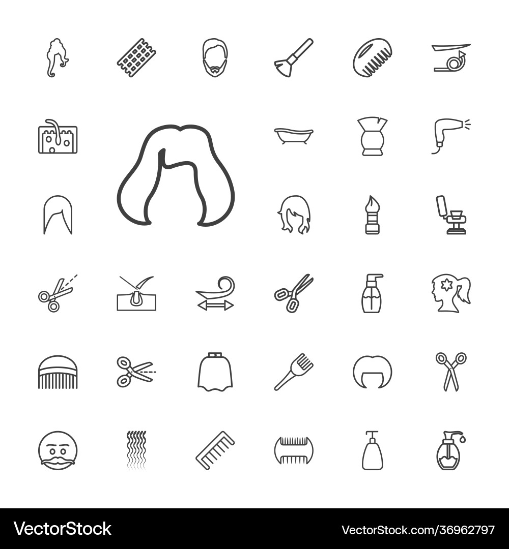 33 hair icons Royalty Free Vector Image - VectorStock