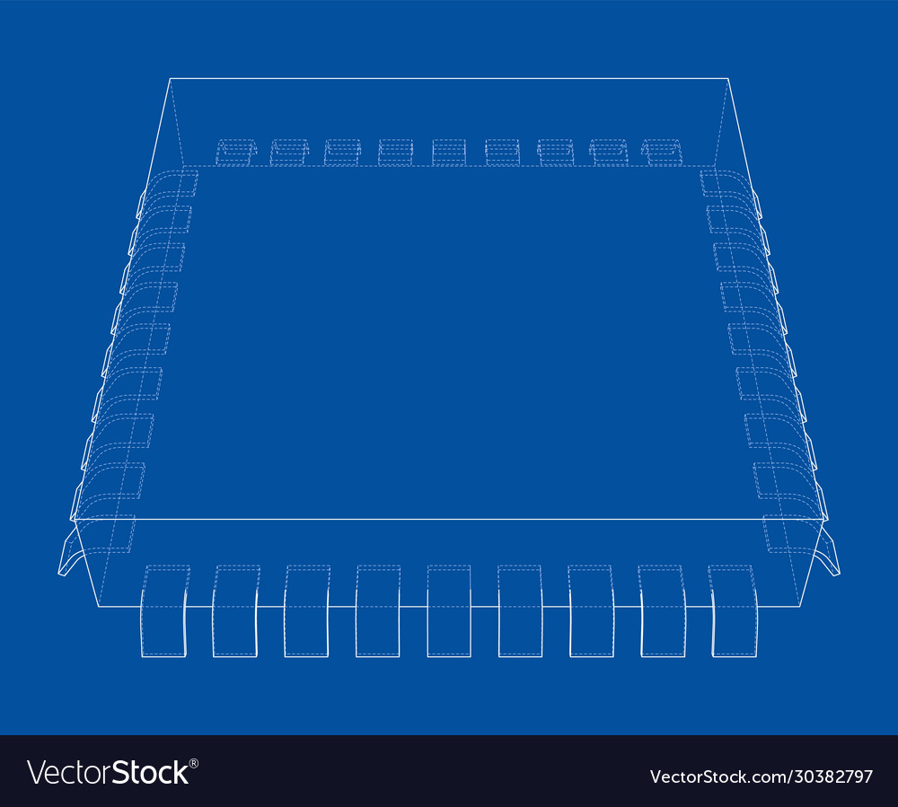 3d microchip rendering Royalty Free Vector Image