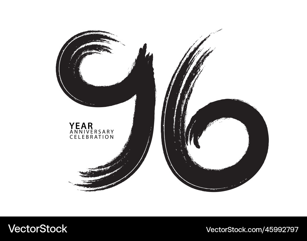 96 year anniversary celebration logotype black Vector Image