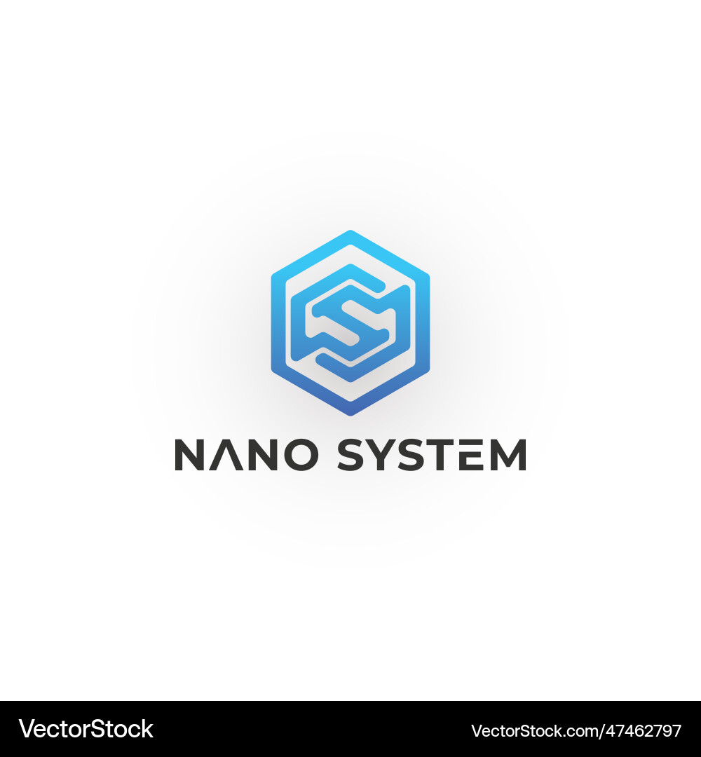 Abstract initial letter sn or ns logo in blue Vector Image