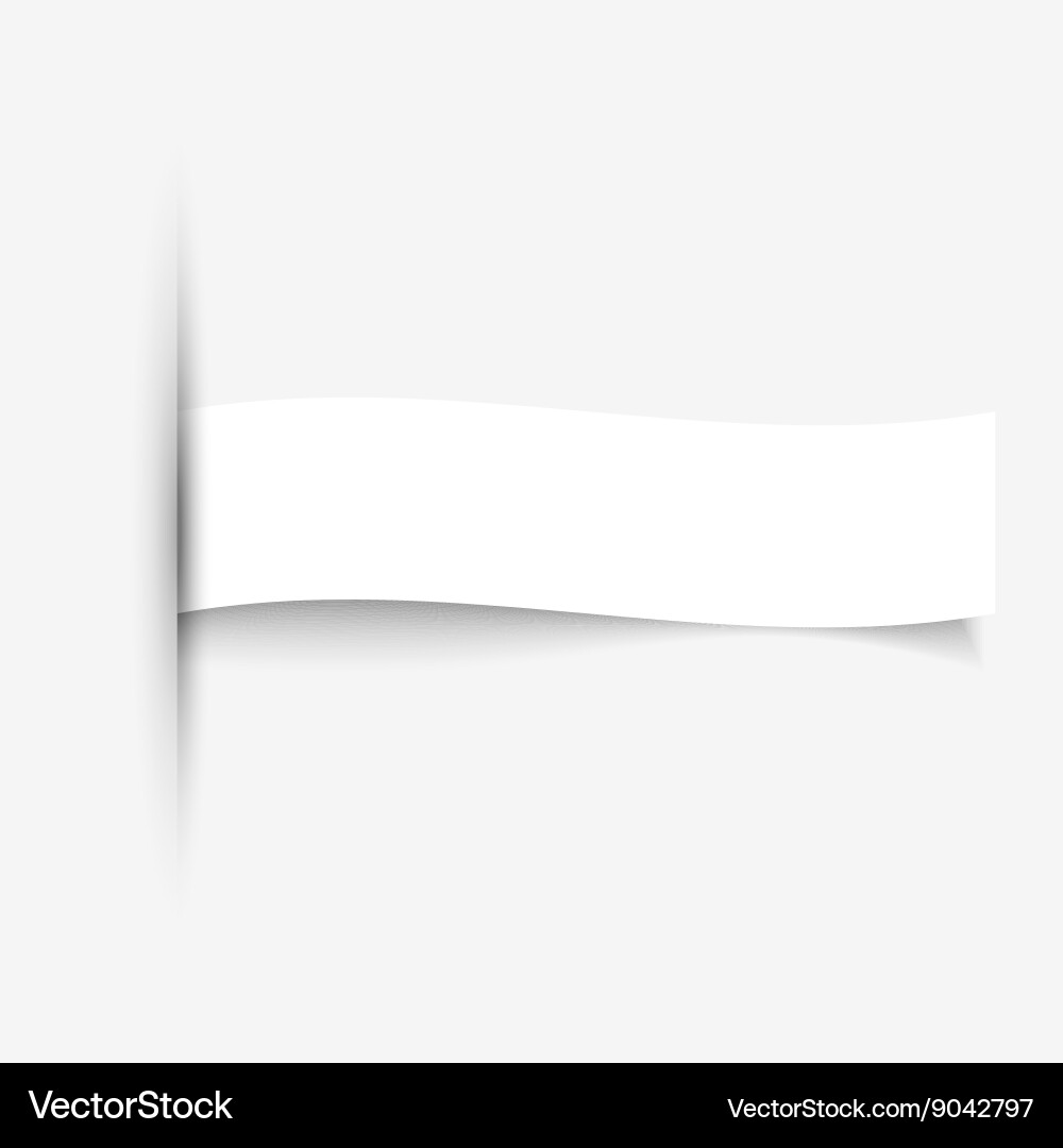 Blank paper banner with shadows on white Vector Image