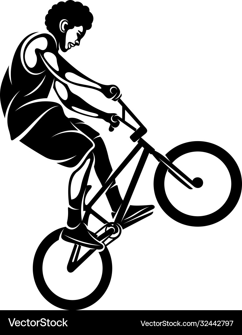 Bmx rider design template silhouette Royalty Free Vector
