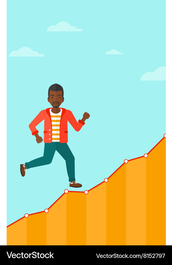 Businessman walking upstairs Royalty Free Vector Image