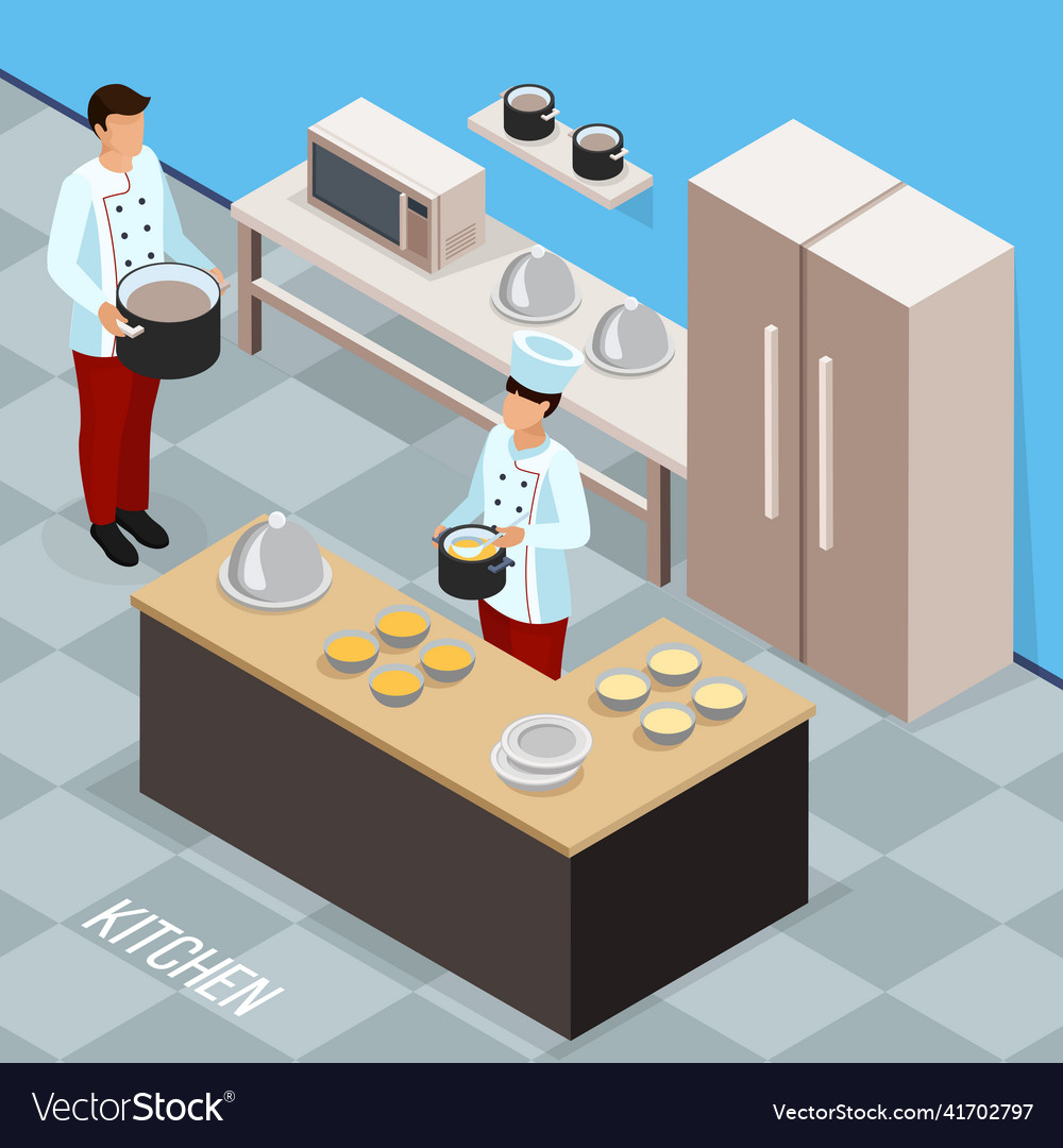 Chef profession isometric composition Royalty Free Vector