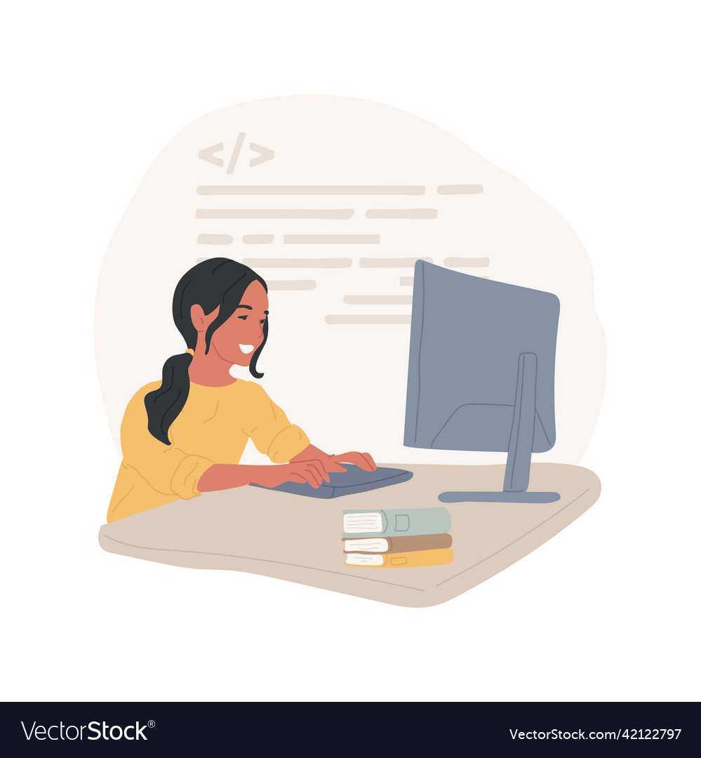 Coding online class isolated cartoon Royalty Free Vector Coding online class isolated cartoon Royalty Free Vector