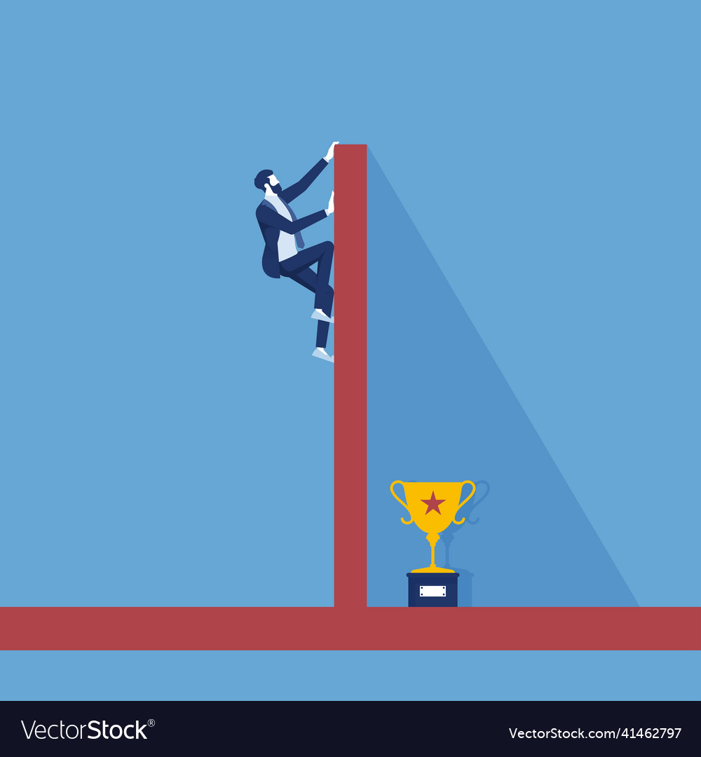 Concept overcome difficulties to achieve victory Vector Image