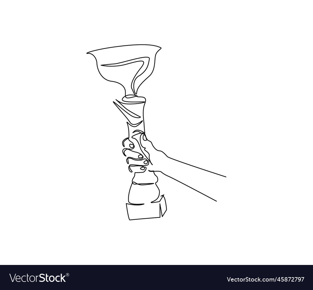Continuous one line drawing of hand holding Vector Image