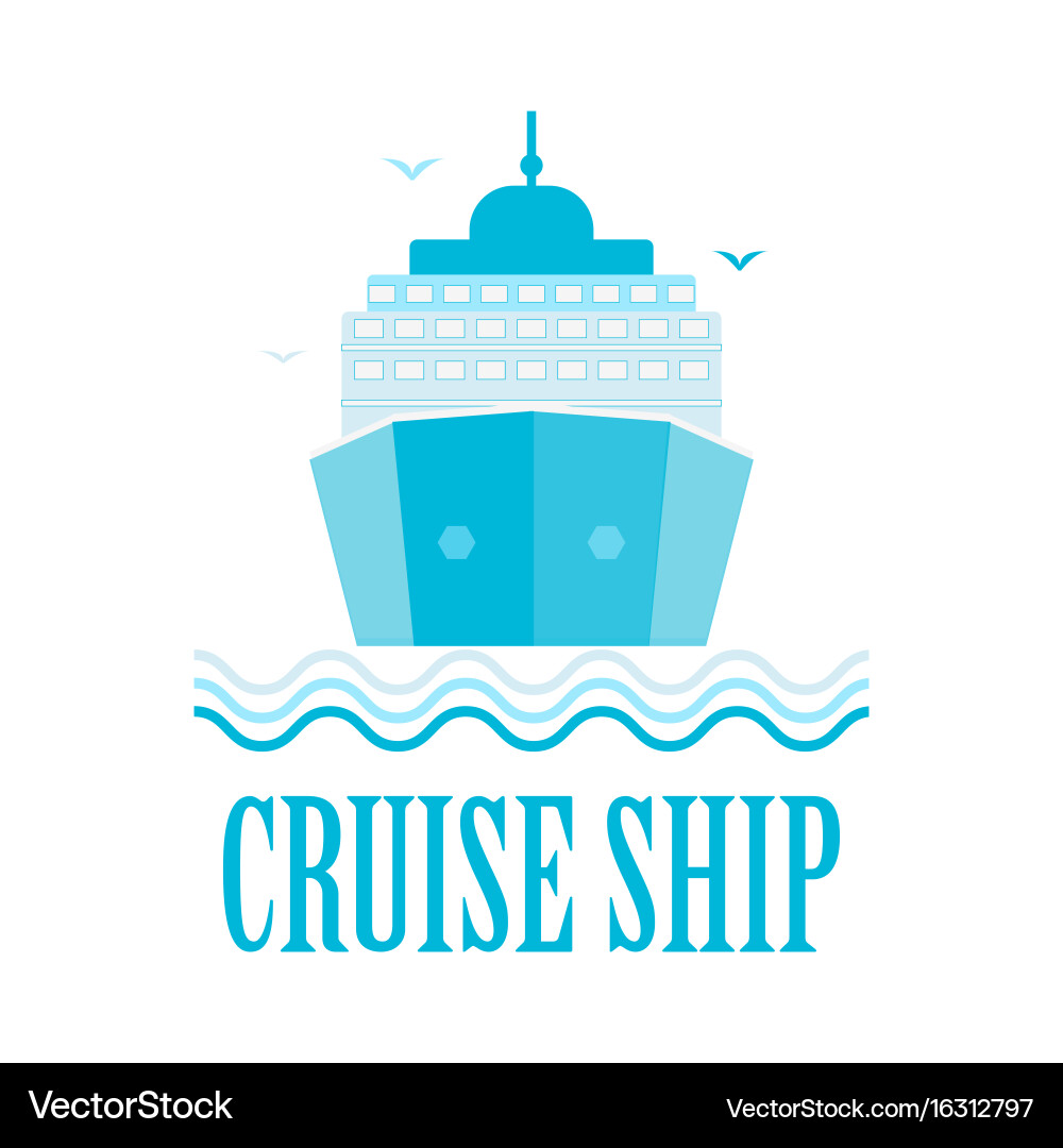 Cruise ship logo isolated on white Royalty Free Vector Image