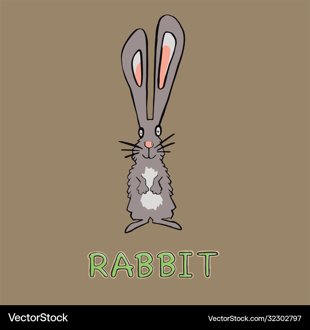 Cute rabbit animal in frame circular Royalty Free Vector