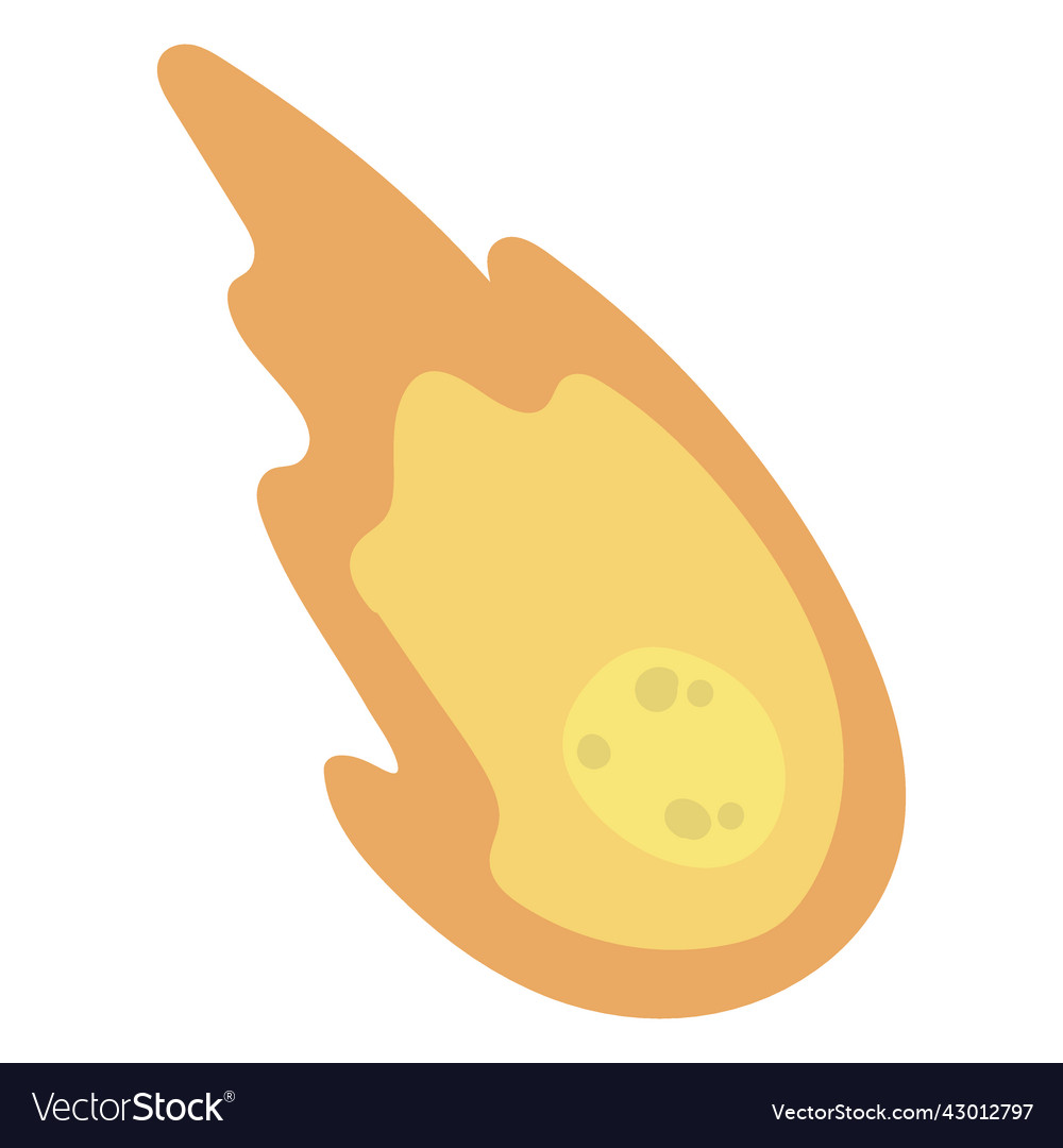 Falling meteorite flat Royalty Free Vector Image
