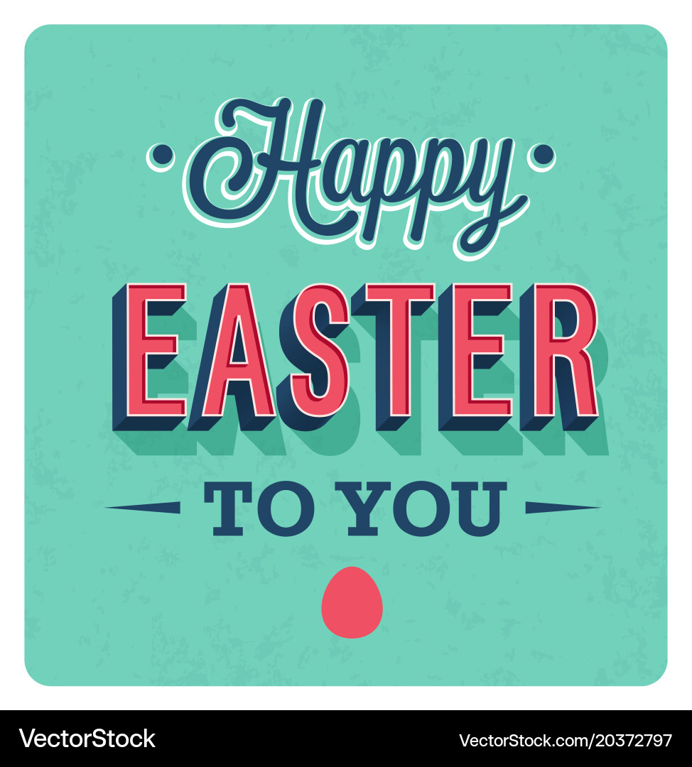 Happy easter day vintage greeting card Royalty Free Vector