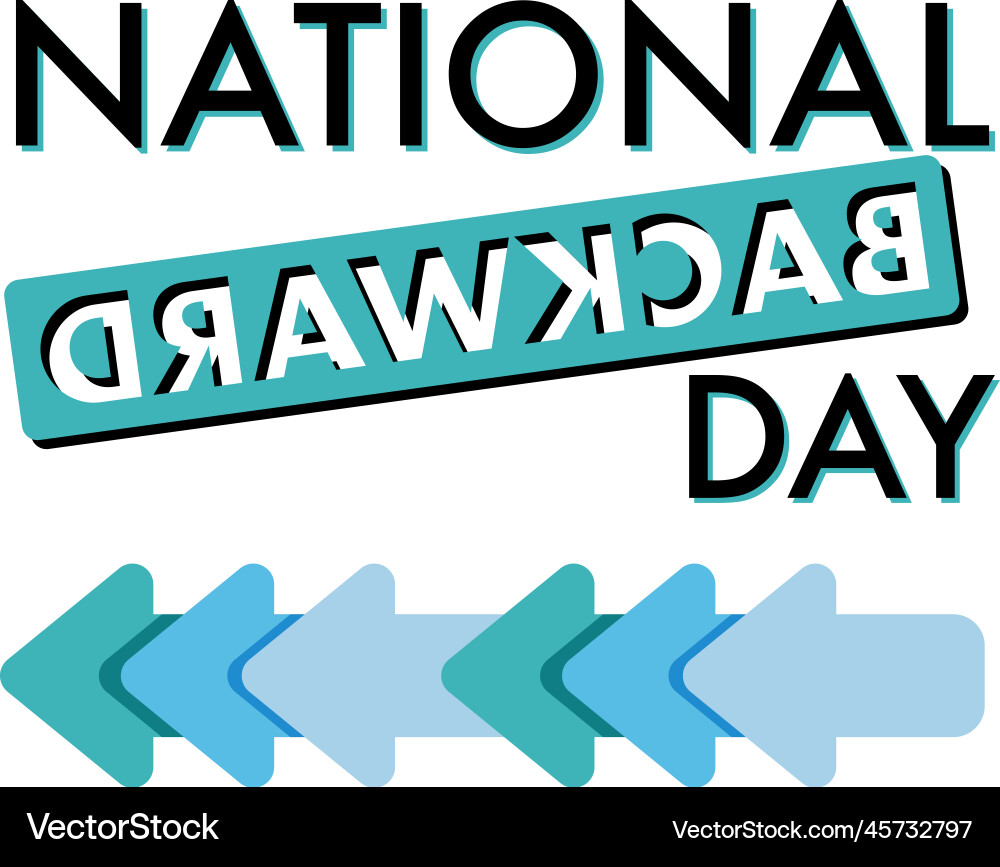 National backward day banner design Royalty Free Vector