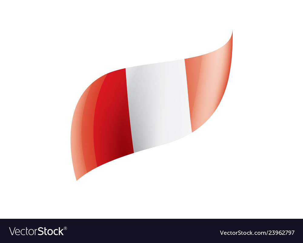Peru flag on a white Royalty Free Vector Image