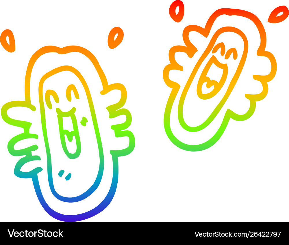 Rainbow gradient line drawing cartoon blood cells Vector Image