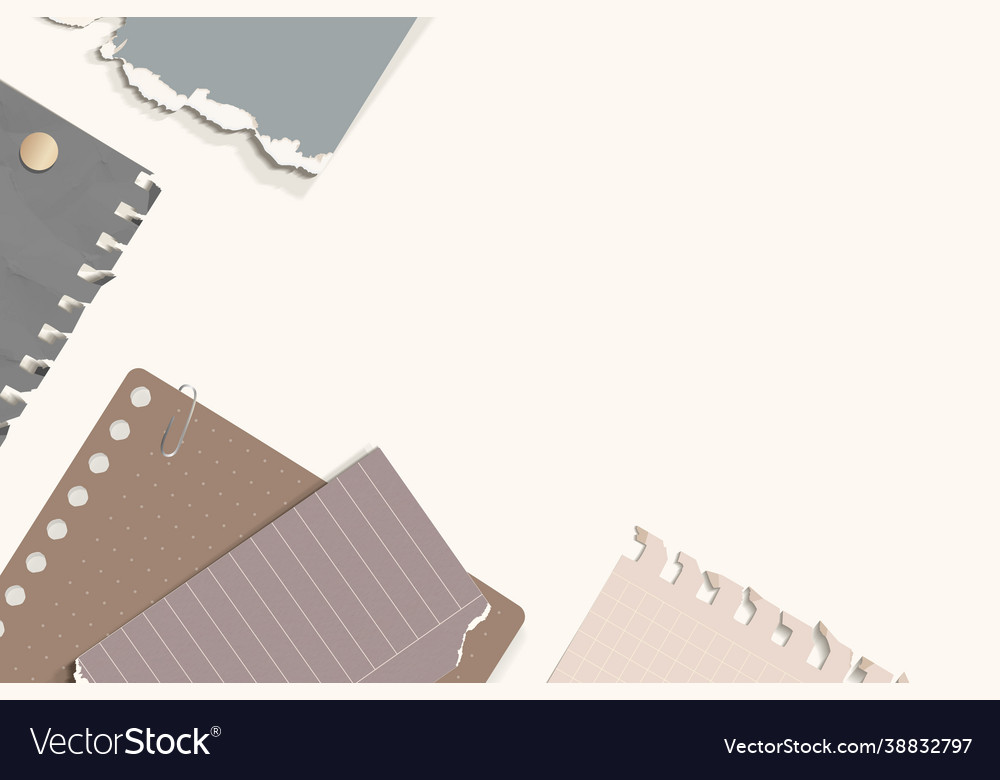 Ripped notes background frame Royalty Free Vector Image