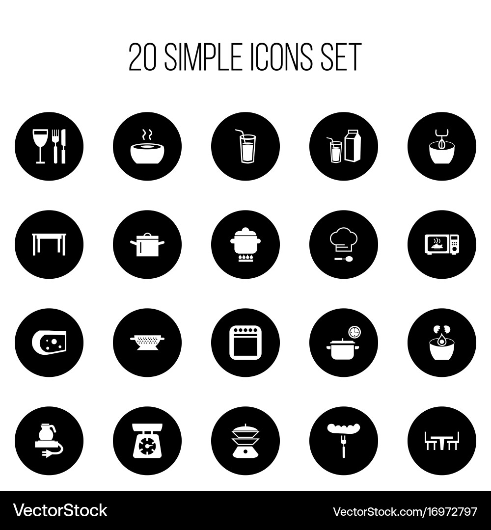Set of 20 editable cook icons includes symbols Vector Image