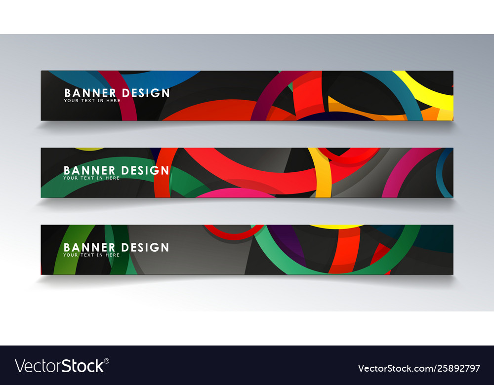 Set rectangular banner with a circle background Vector Image
