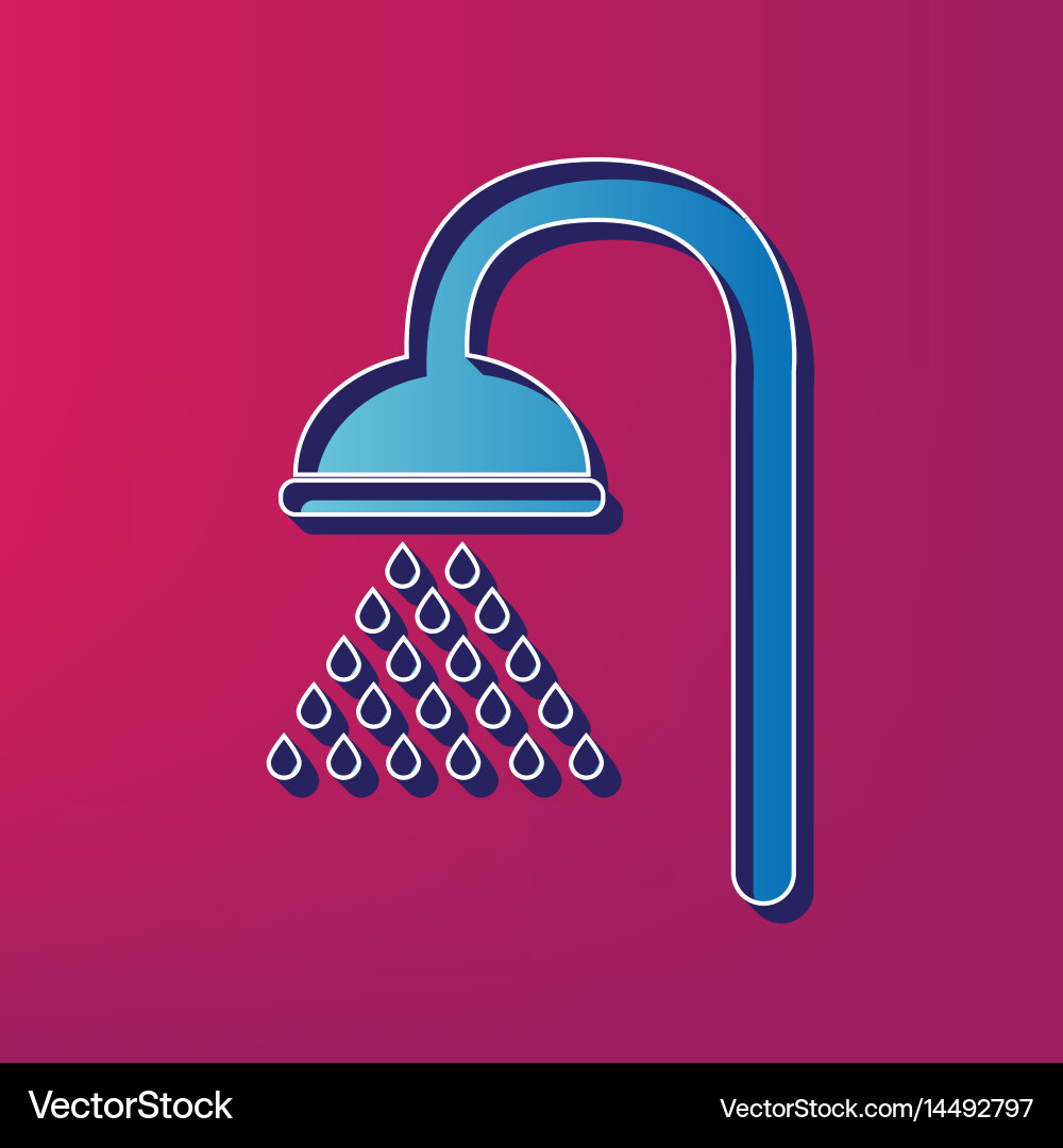 Shower sign blue 3d printed icon Royalty Free Vector Image