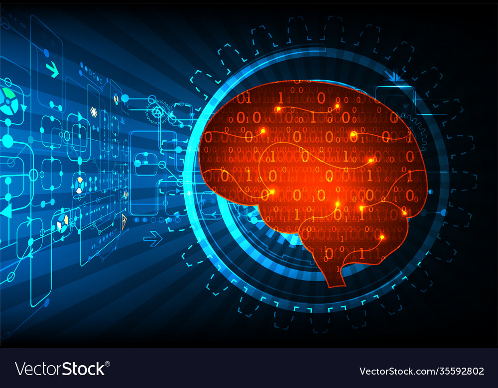 Abstract digital braintechnology concept Vector Image