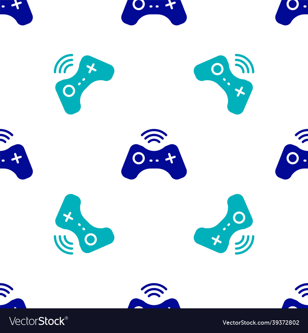 Blue wireless gamepad icon isolated seamless Vector Image Blue wireless gamepad icon isolated seamless Vector Image