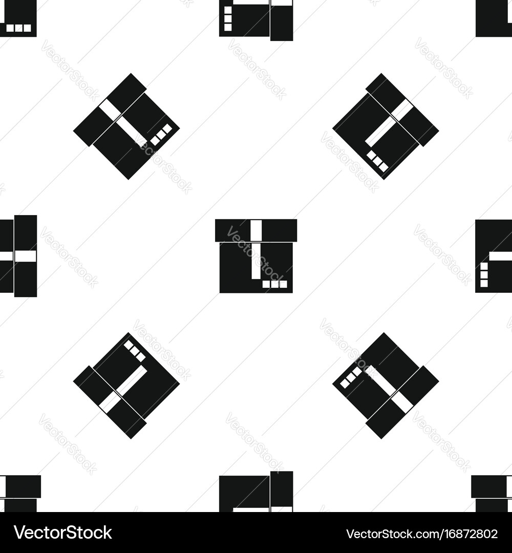 Box pattern seamless black Royalty Free Vector Image