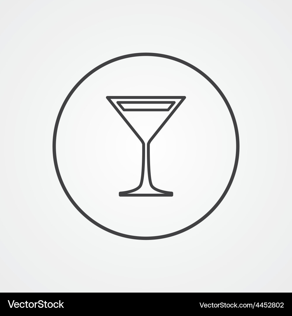 Cocktail outline symbol dark on white background Vector Image