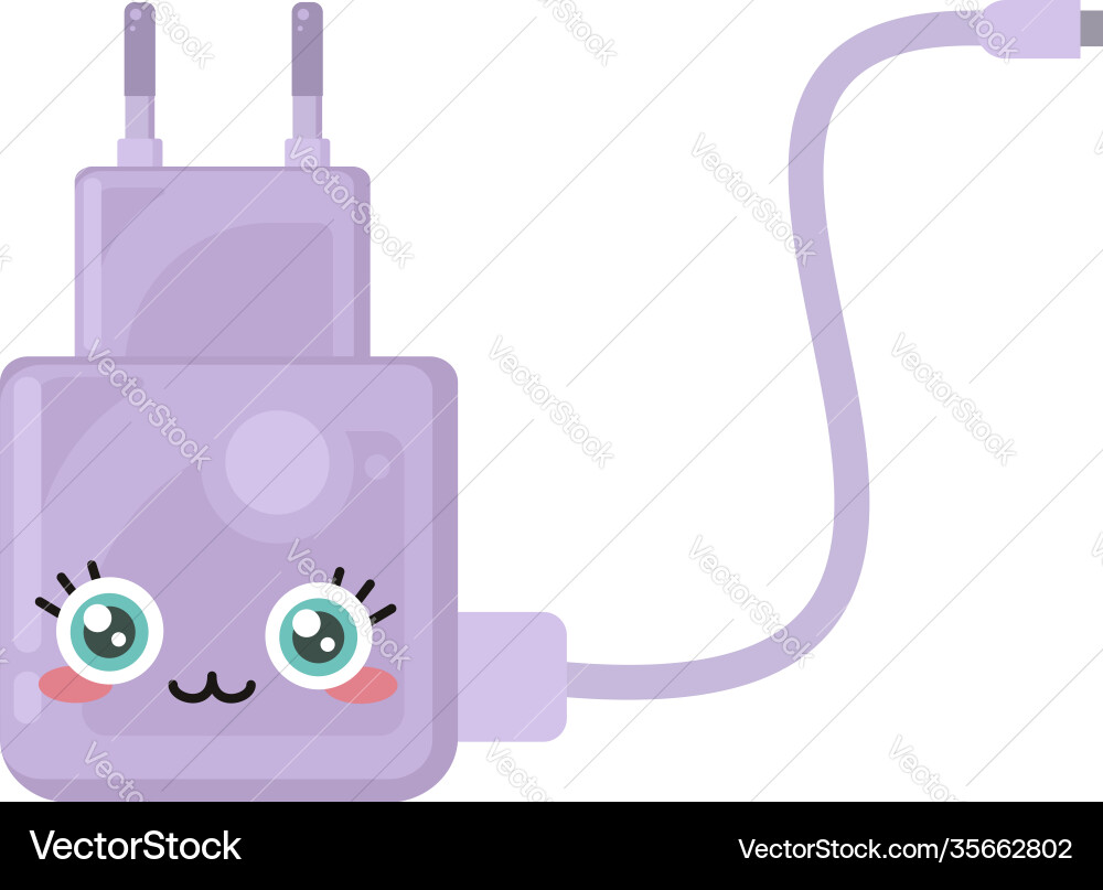 Cute purple charger on white background Royalty Free Vector