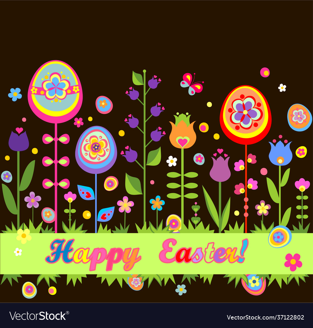 Easter seamless border Royalty Free Vector Image