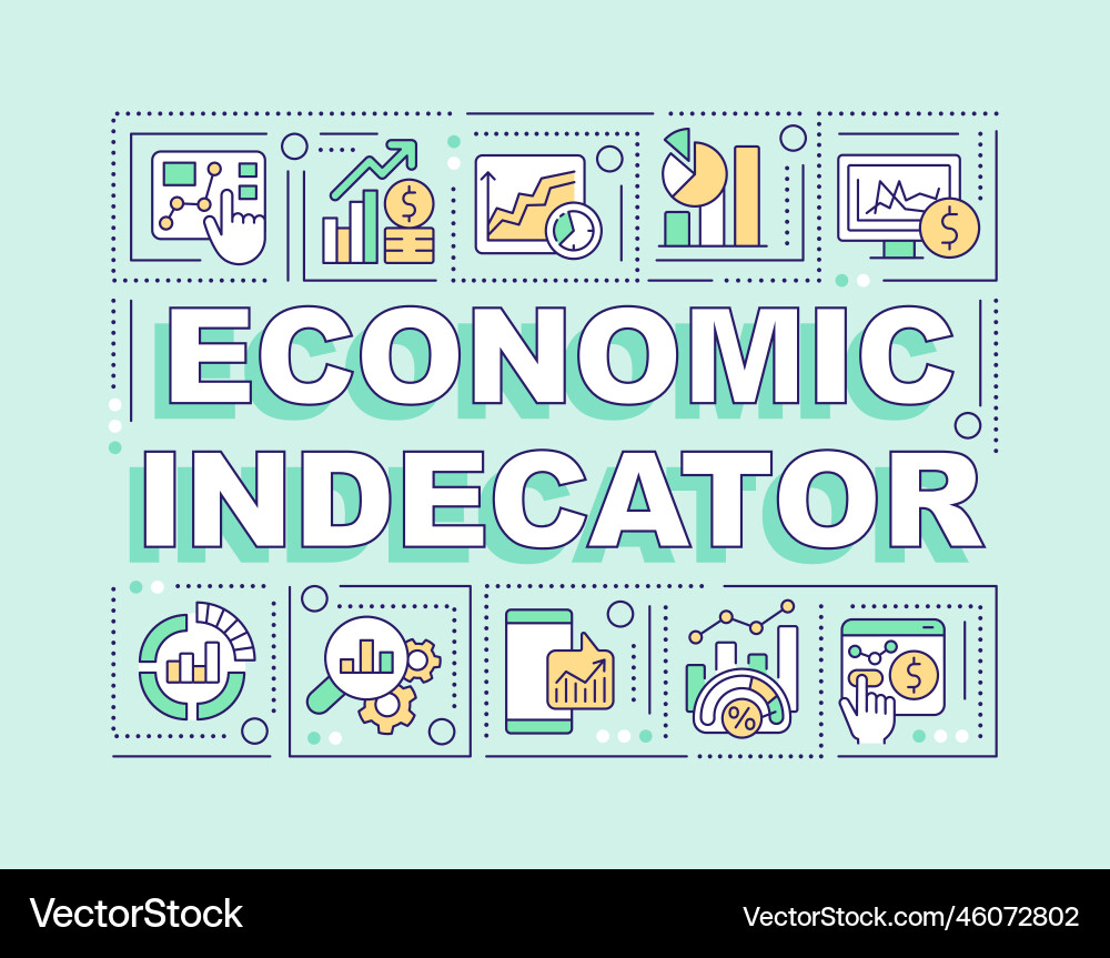 Economic indicator word concepts green banner Vector Image