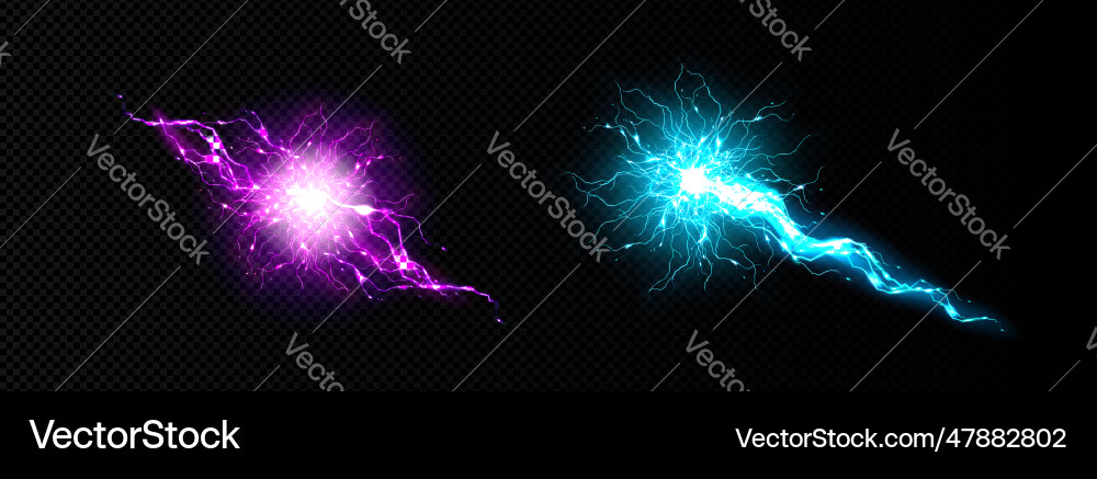Electric lightning energy ball discharge Vector Image