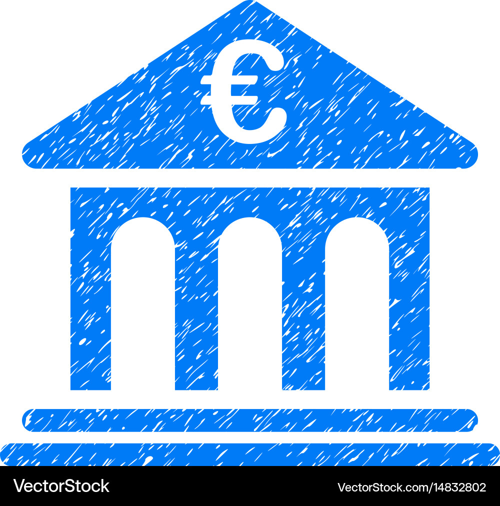 Euro bank grunge icon Royalty Free Vector Image