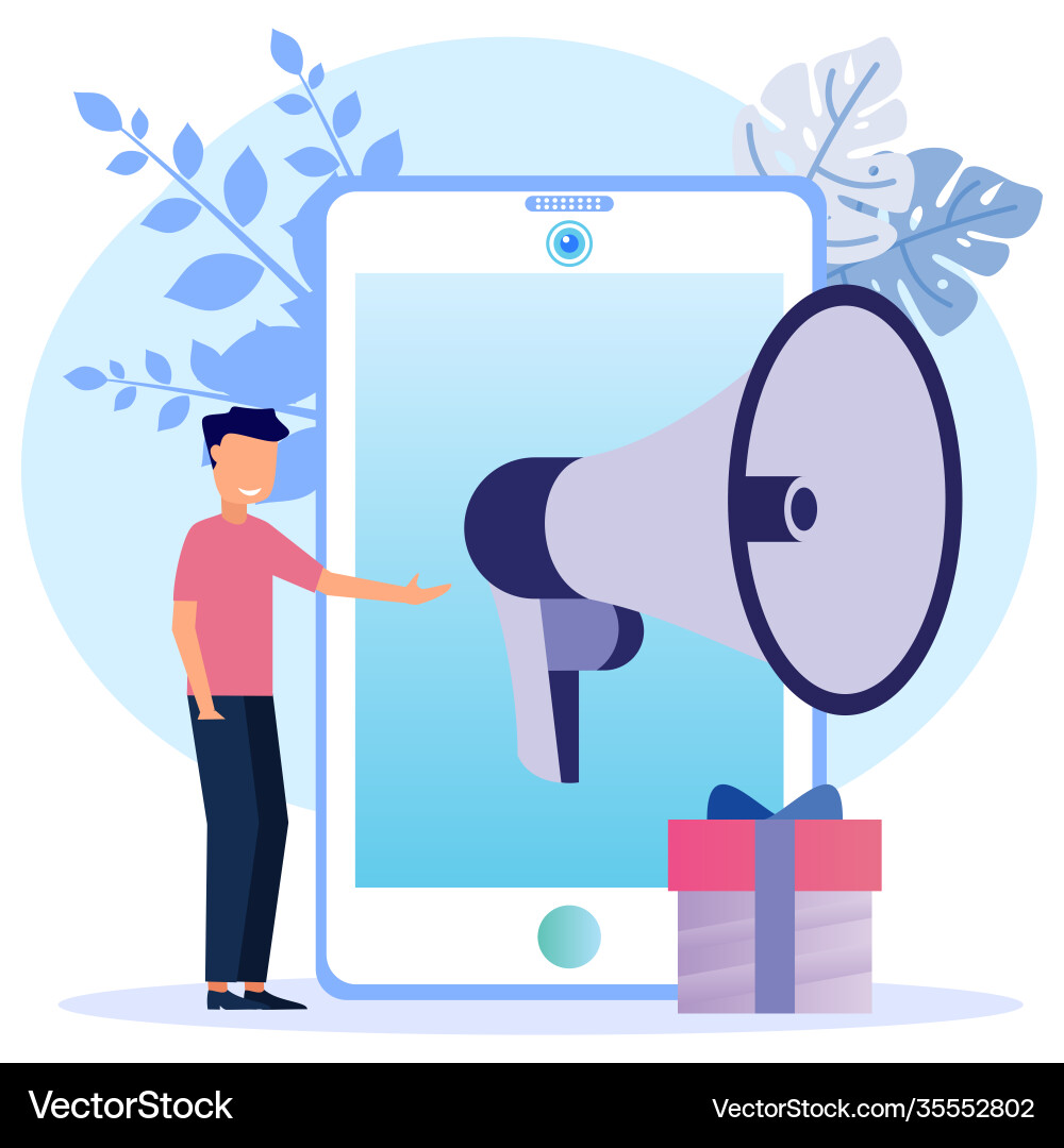 Graphic cartoon character digital promotion Vector Image