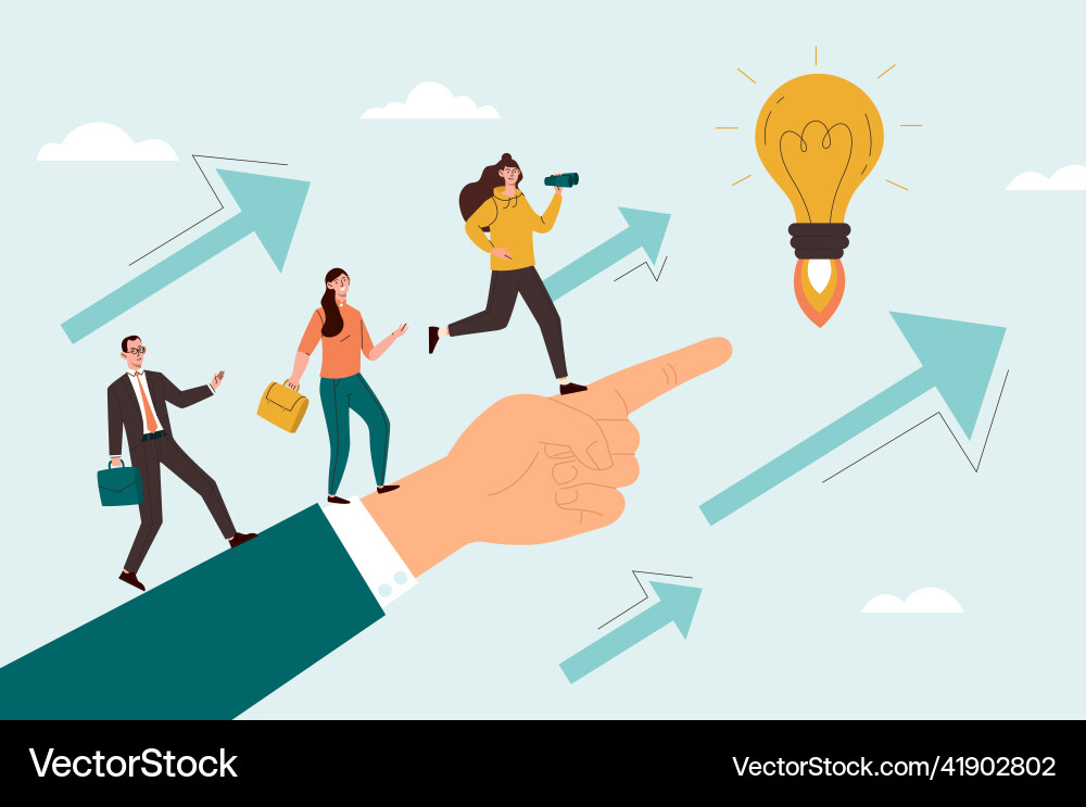 Leadership to lead team members concept Royalty Free Vector