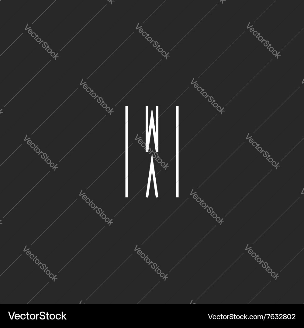 Letter w logo minimal monogram style creative Vector Image