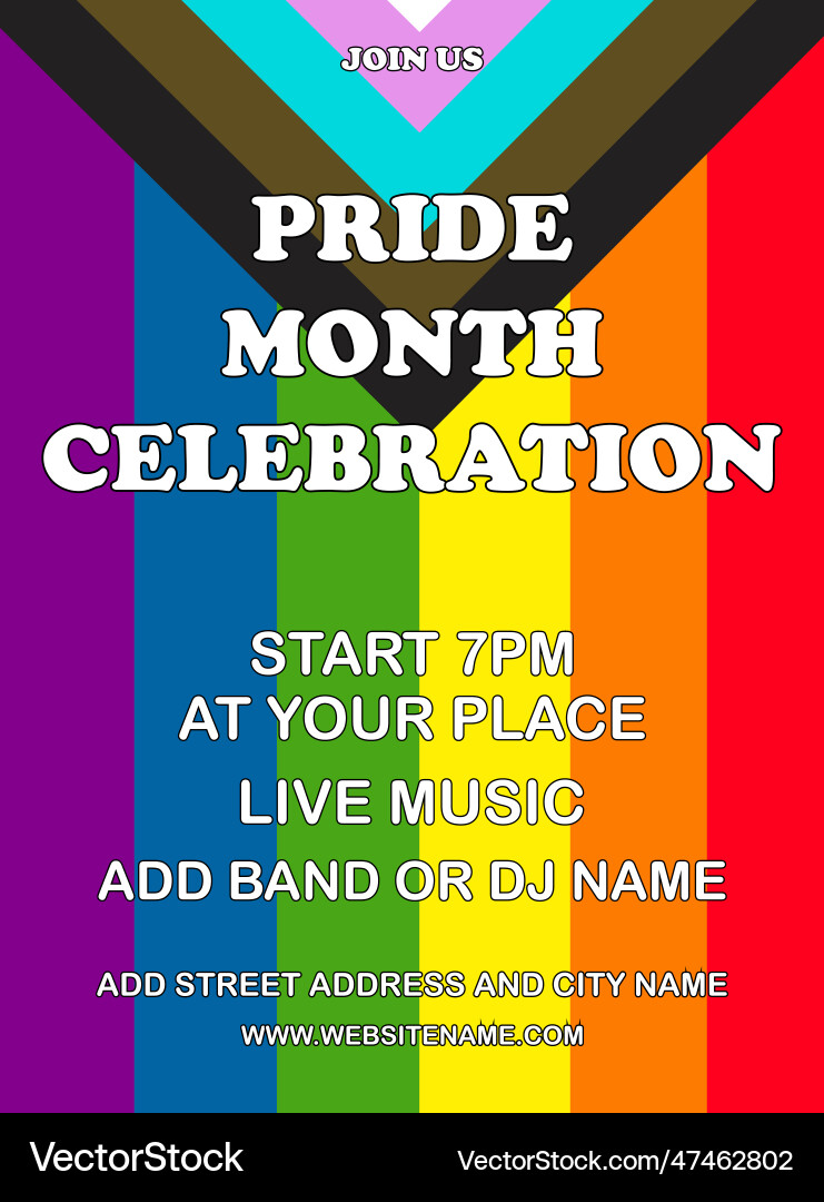 Lgbt pride celebration party poster flyer design Vector Image