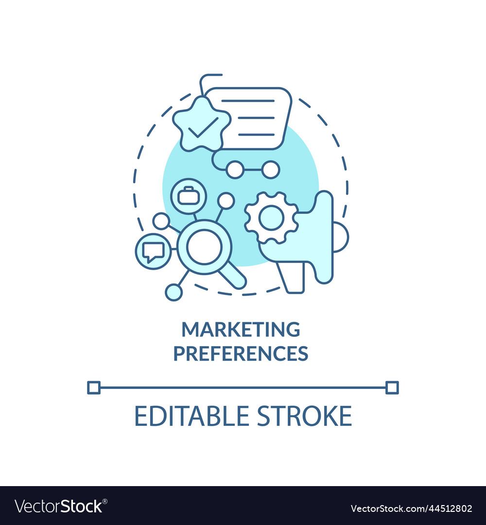Marketing preferences turquoise concept icon Vector Image Marketing preferences turquoise concept icon Vector Image