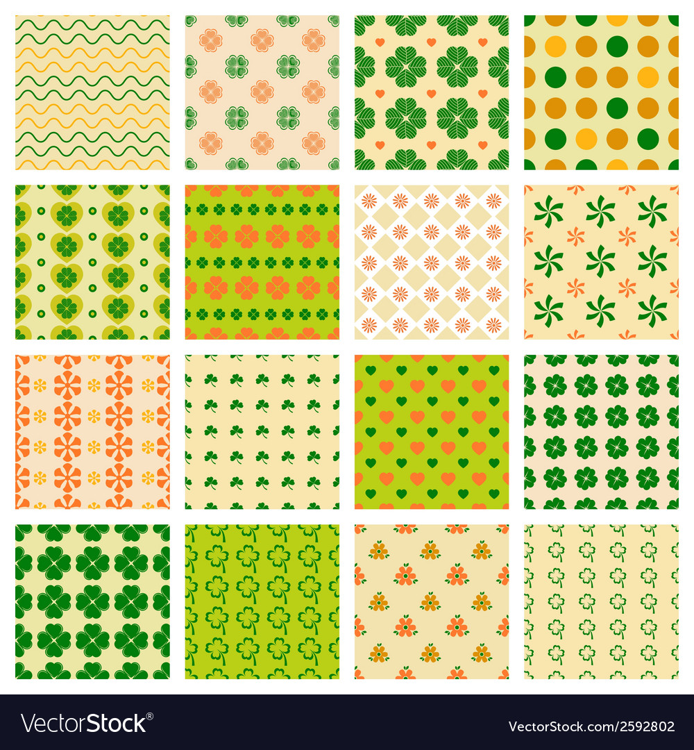 Seamless patterns with clover Royalty Free Vector Image