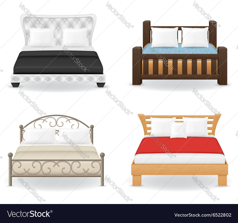 Set bed Royalty Free Vector Image - VectorStock