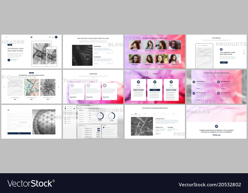 Set of templates for website design Royalty Free Vector
