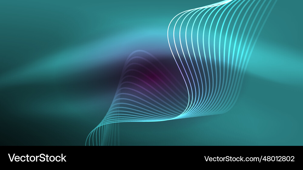 Shiny glowing neon wave neon light or laser show Vector Image