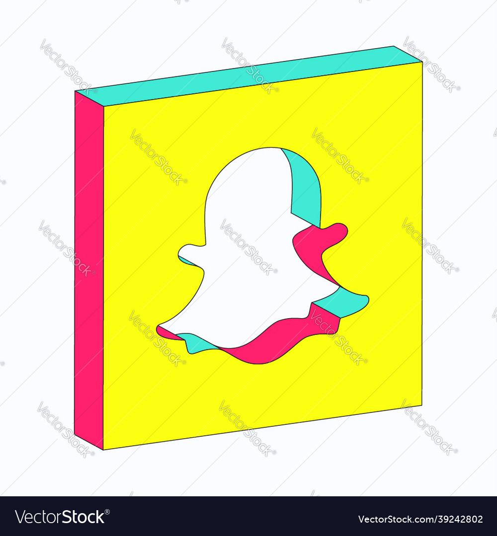 Snapchat isometric Royalty Free Vector Image - VectorStock