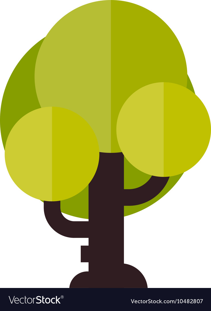 A tree in flat style Royalty Free Vector Image