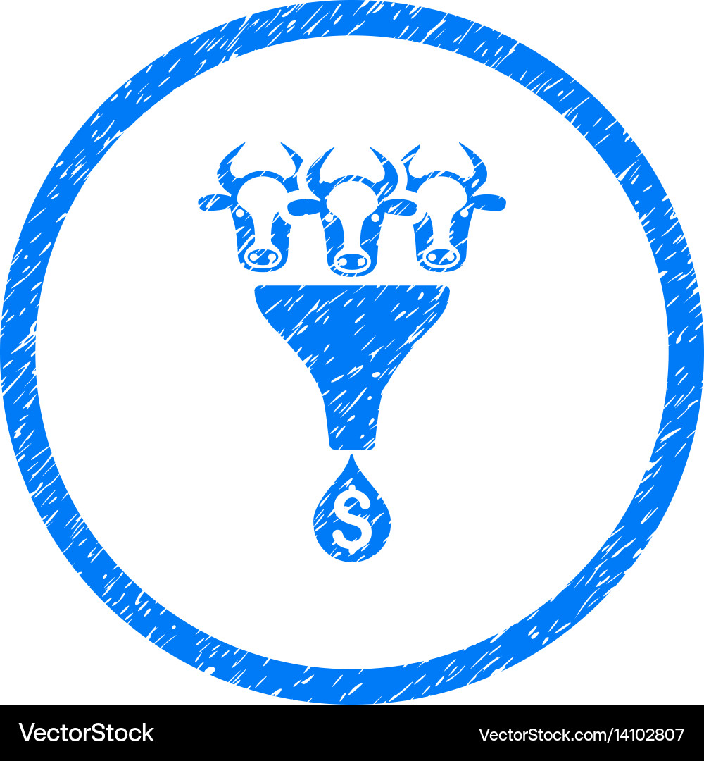 Cattle profit funnel rounded grainy icon Vector Image
